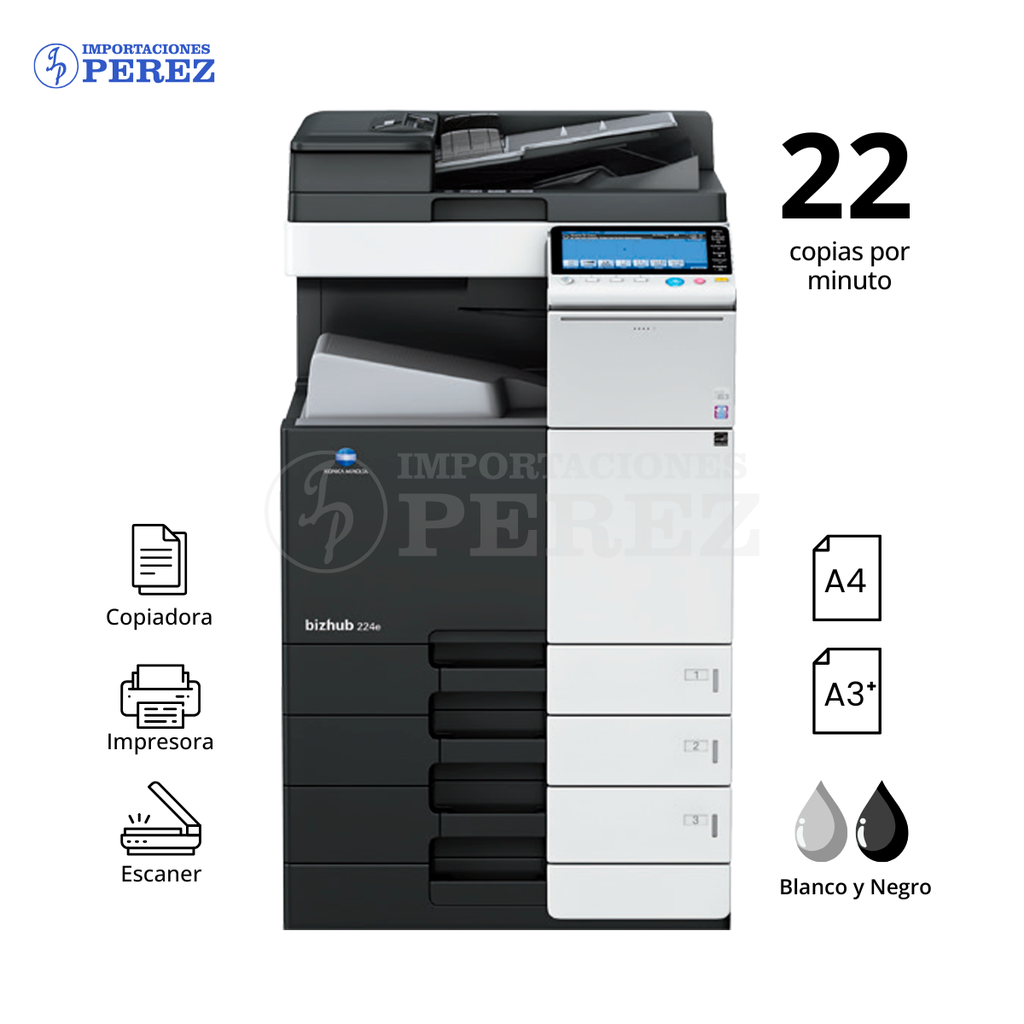 Fotocopiadora Konica Minolta Bizhub 224e | Importaciones Perez