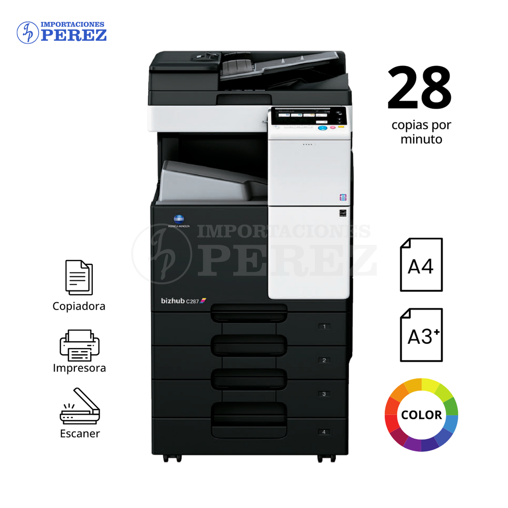 Fotocopiadora Konica Minolta Bizhub C287 | Importaciones Perez