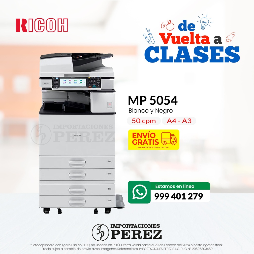 Fotocopiadora Ricoh MP 5054 | Importaciones Perez